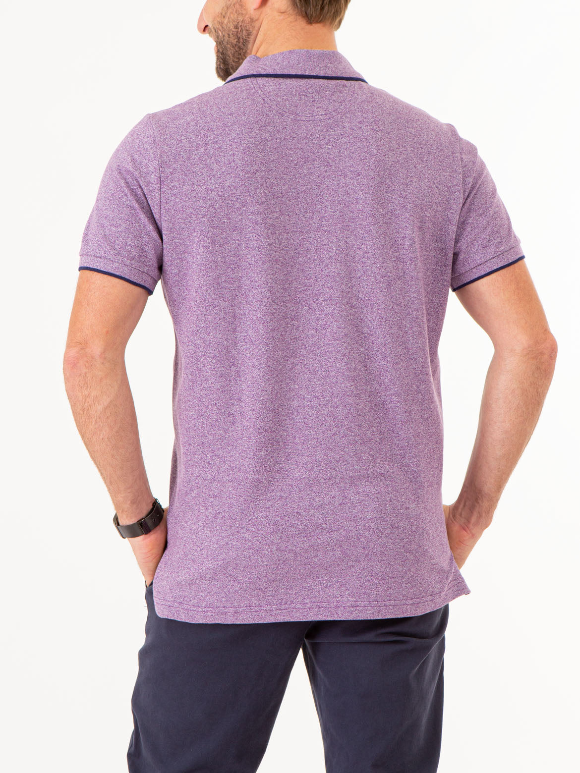 MARLED YARN POLO SHIRT WITH EMBROIDERED CREST– U.S. Polo Assn.