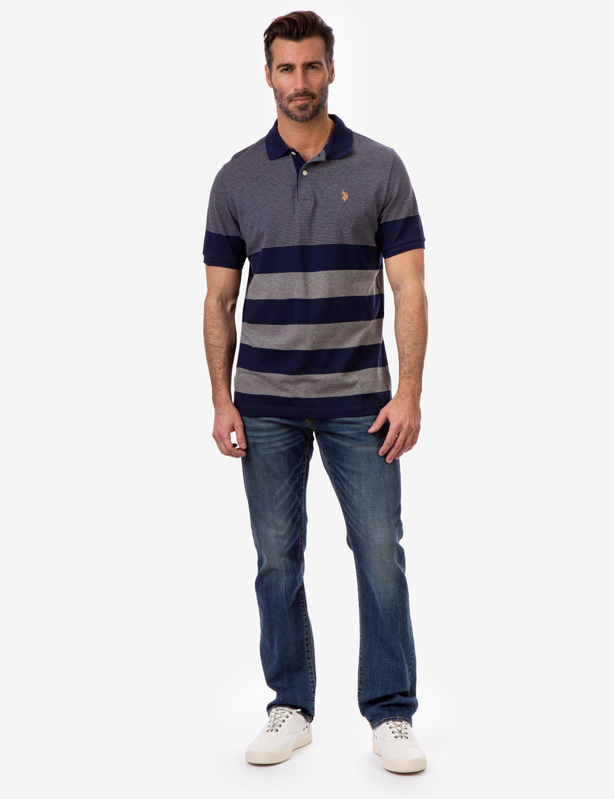 MULTI STRIPE PIQUE POLO SHIRT– U.S. Polo Assn.