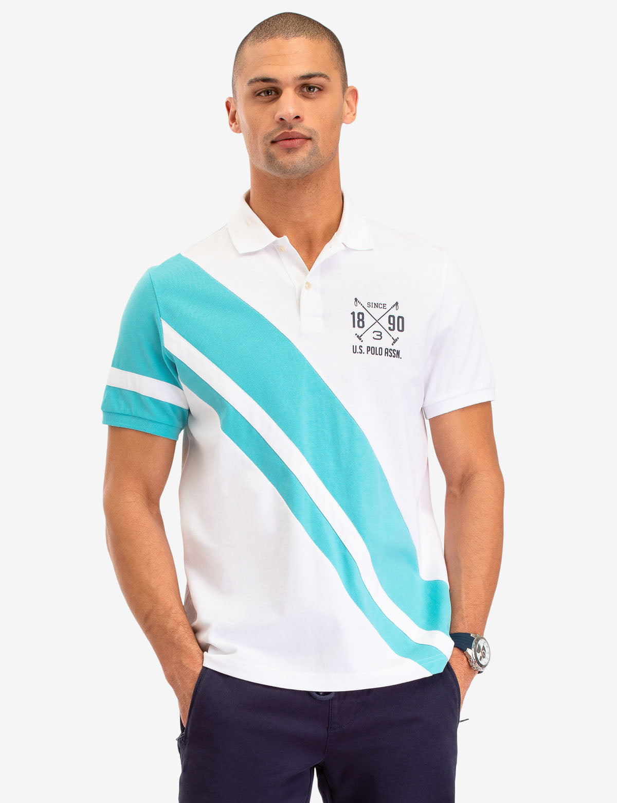 DIAGONAL STRIPE POLO SHIRT– U.S. Polo Assn.
