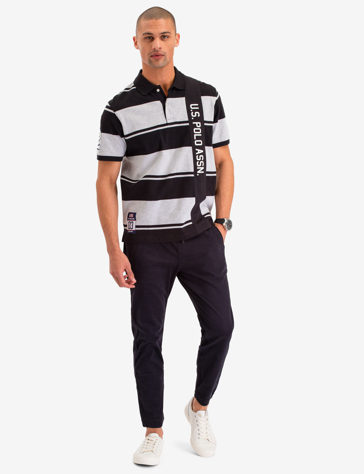USPA VERITCAL RUGBY STRIPE POLO SHIRT– U.S. Polo Assn.