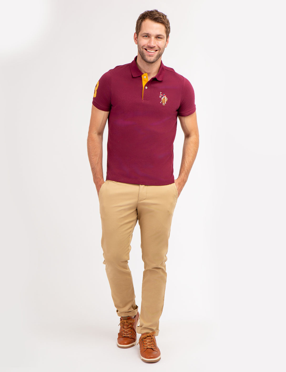 MULTI COLOR BIG LOGO SOLID POLO SHIRT– U.S. Polo Assn.