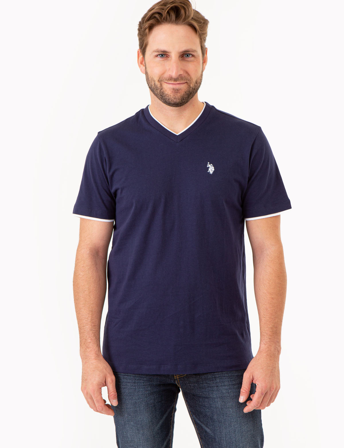 DOUBLE V-NECK T-SHIRT– U.S. Polo Assn.