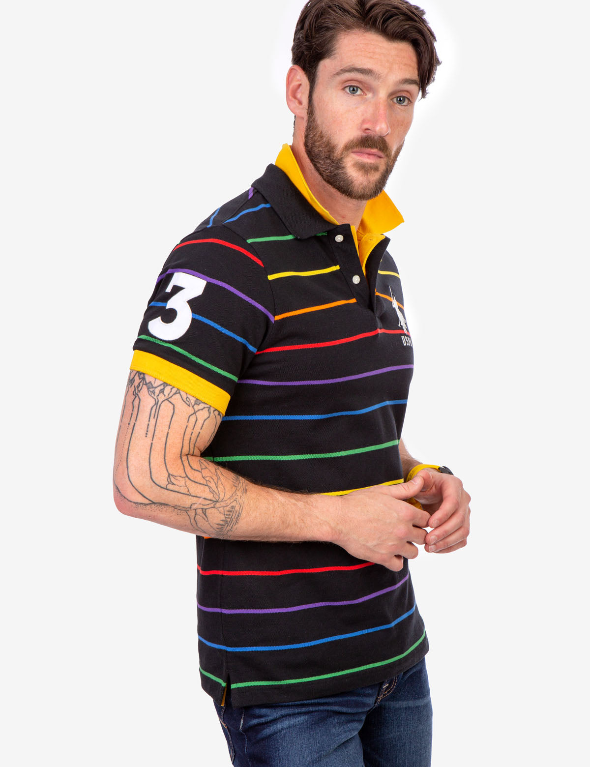 PRIDE STRIPED POLO SHIRT– U.S. Polo Assn.