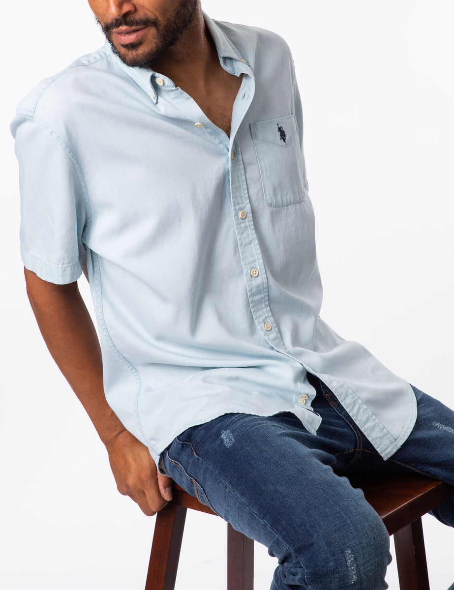 LIGHT WASH SLIM DENIM SHIRT– U.S. Polo Assn.