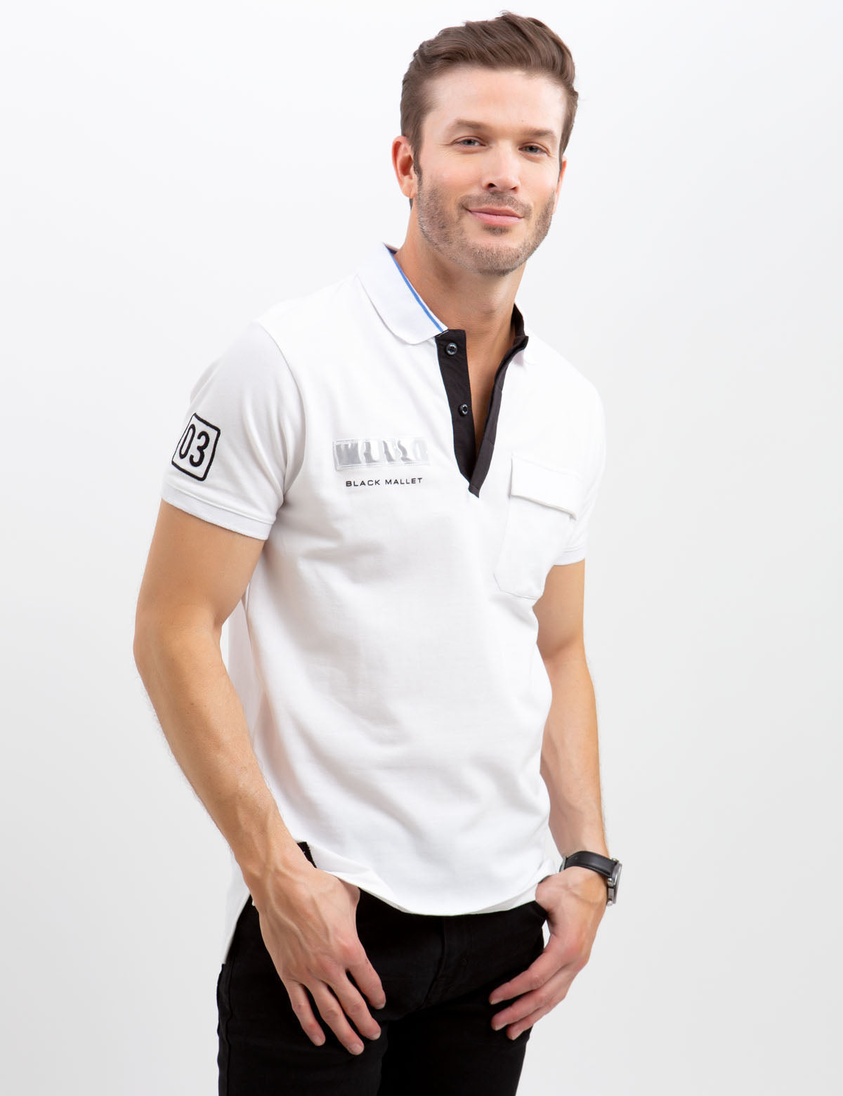 BLACK MALLET REFLECTIVE PATCH POLO SHIRT– U.S. Polo Assn.