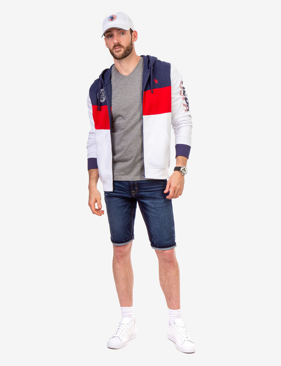 USPA COLORBLOCK ZIP HOODIE– U.S. Polo Assn.