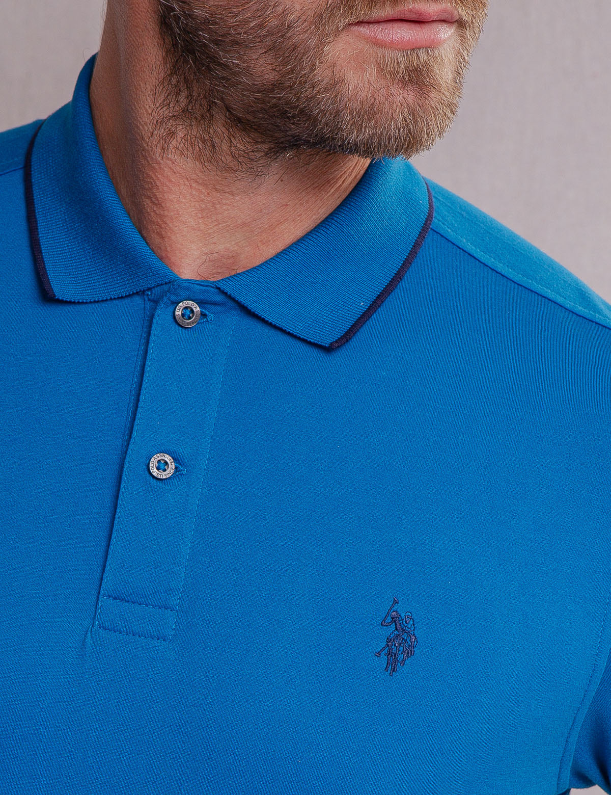 WHITE LABEL MERCERIZED COTTON POLO SHIRT– U.S. Polo Assn.