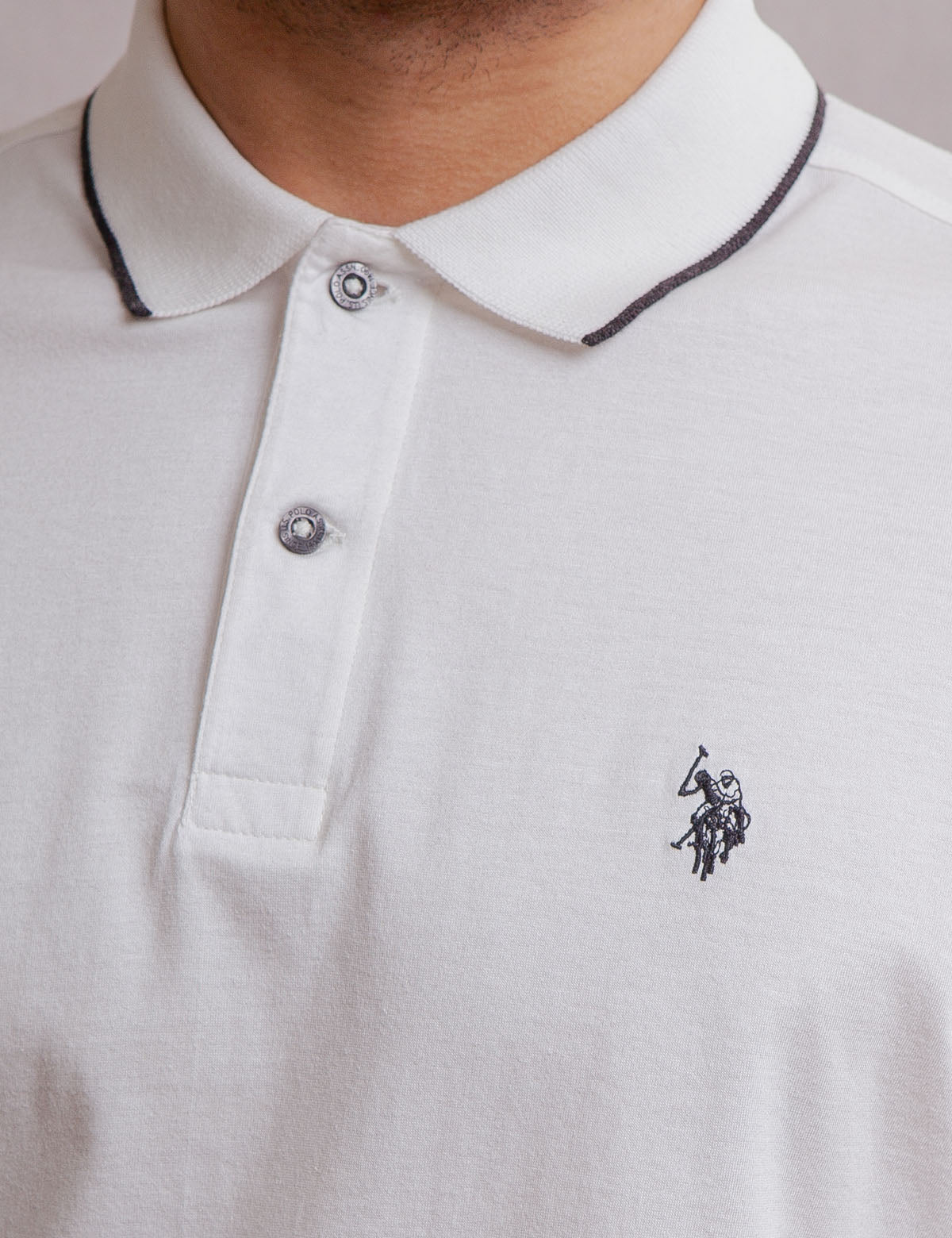 WHITE LABEL MERCERIZED COTTON POLO SHIRT– U.S. Polo Assn.