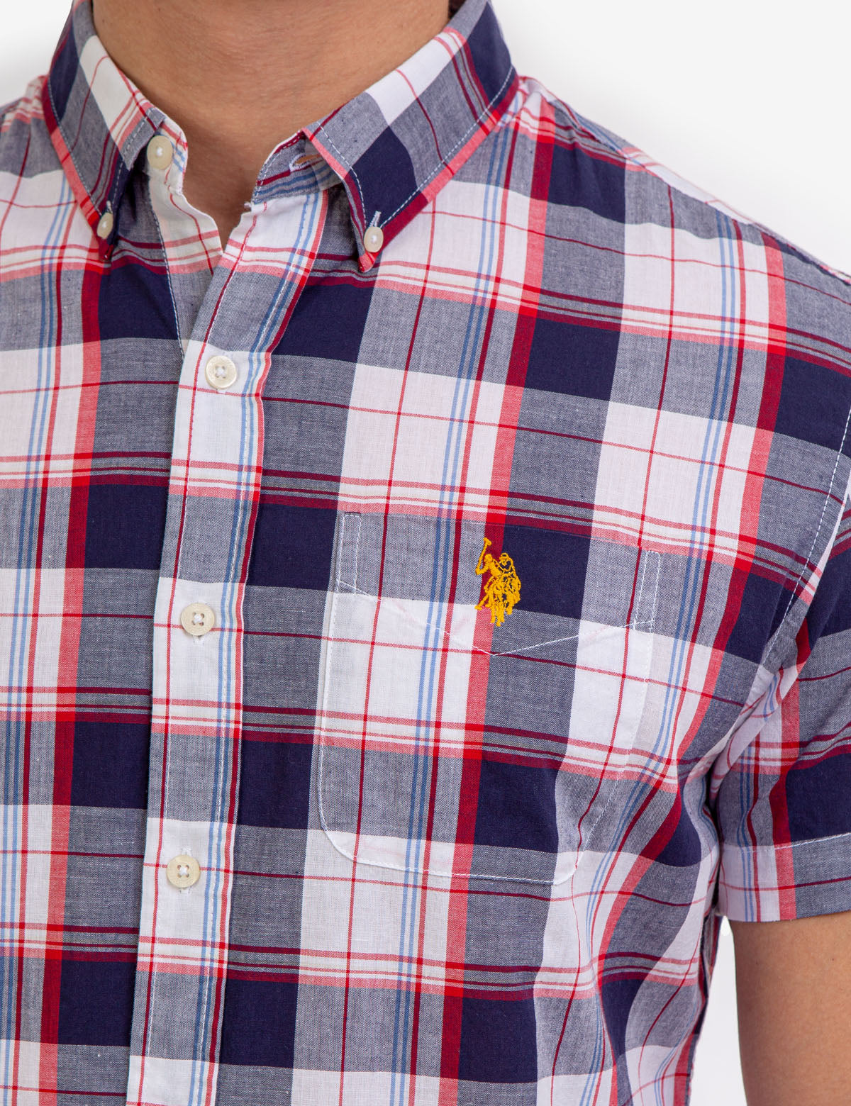 SHORT SLEEVE PLAID MADRAS SHIRT– U.S. Polo Assn.