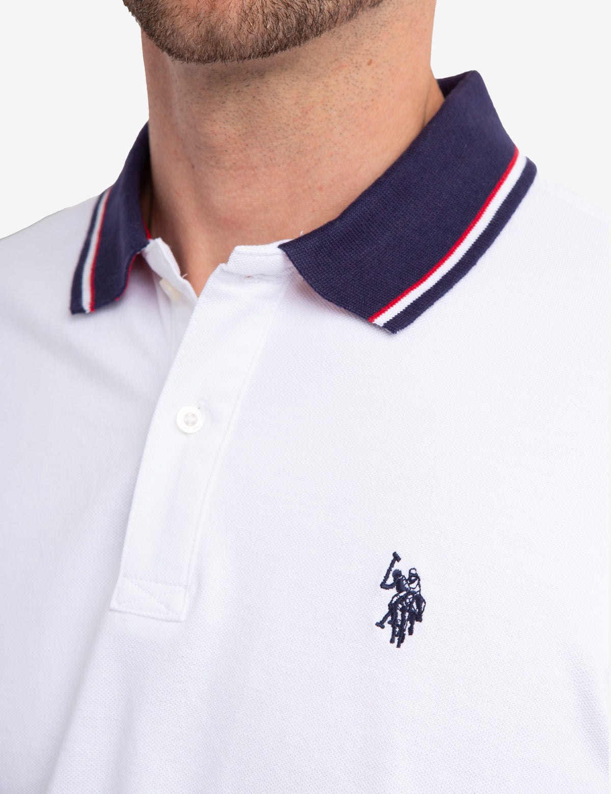 SIGNATURE STRIPE COLLAR PIQUE POLO SHIRT– U.S. Polo Assn.
