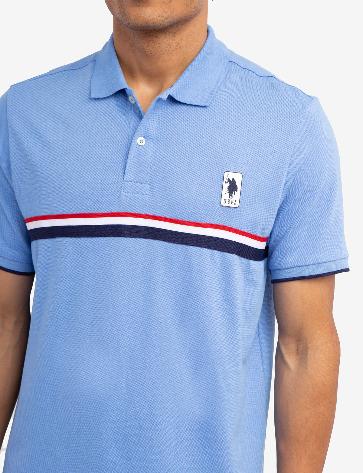 PIECED SIGNATURE STRIPE PIQUE POLO SHIRT– U.S. Polo Assn.