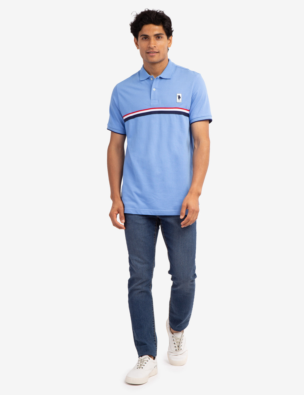 PIECED SIGNATURE STRIPE PIQUE POLO SHIRT– U.S. Polo Assn.