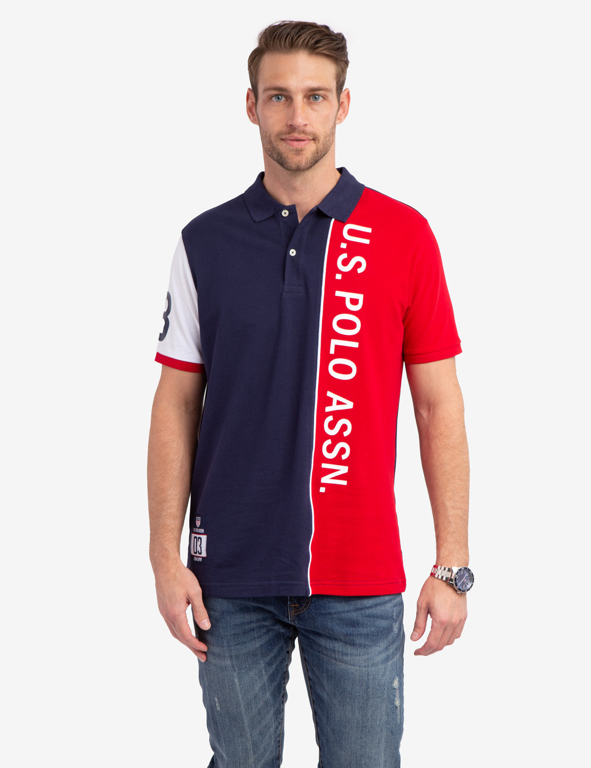 U.S. POLO ASSN. COLORBLOCK PRINTED POLO SHIRT– U.S. Polo Assn.