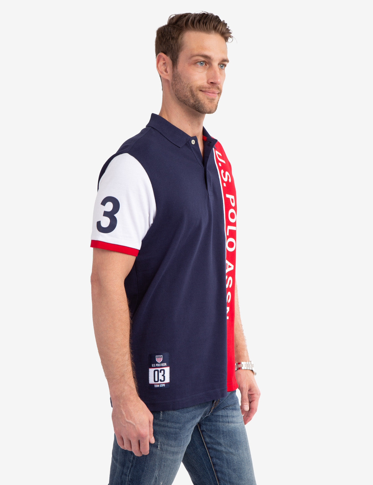 U.S. POLO ASSN. COLORBLOCK PRINTED POLO SHIRT– U.S. Polo Assn.