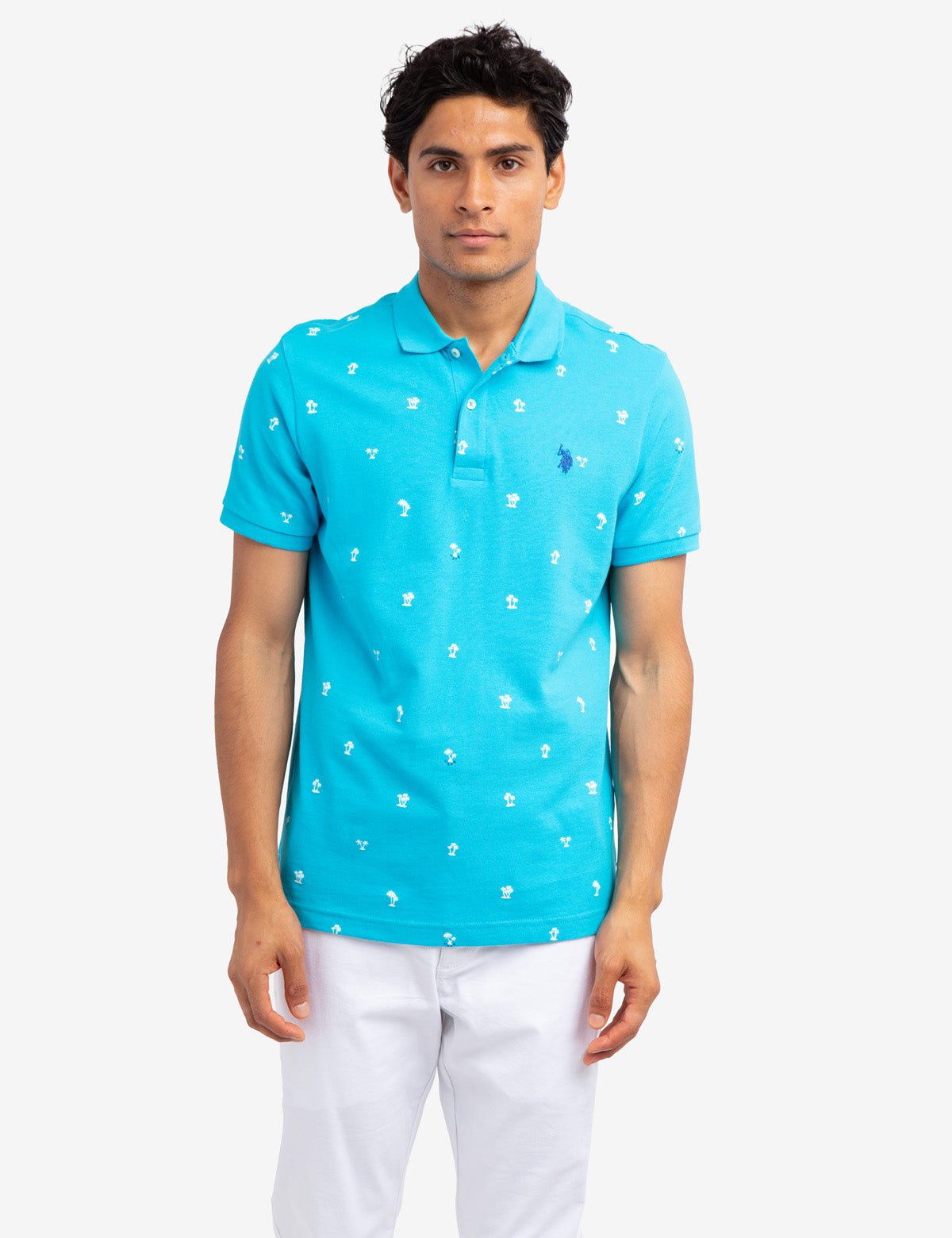 PALM PRINT PIQUE POLO SHIRT– U.S. Polo Assn.