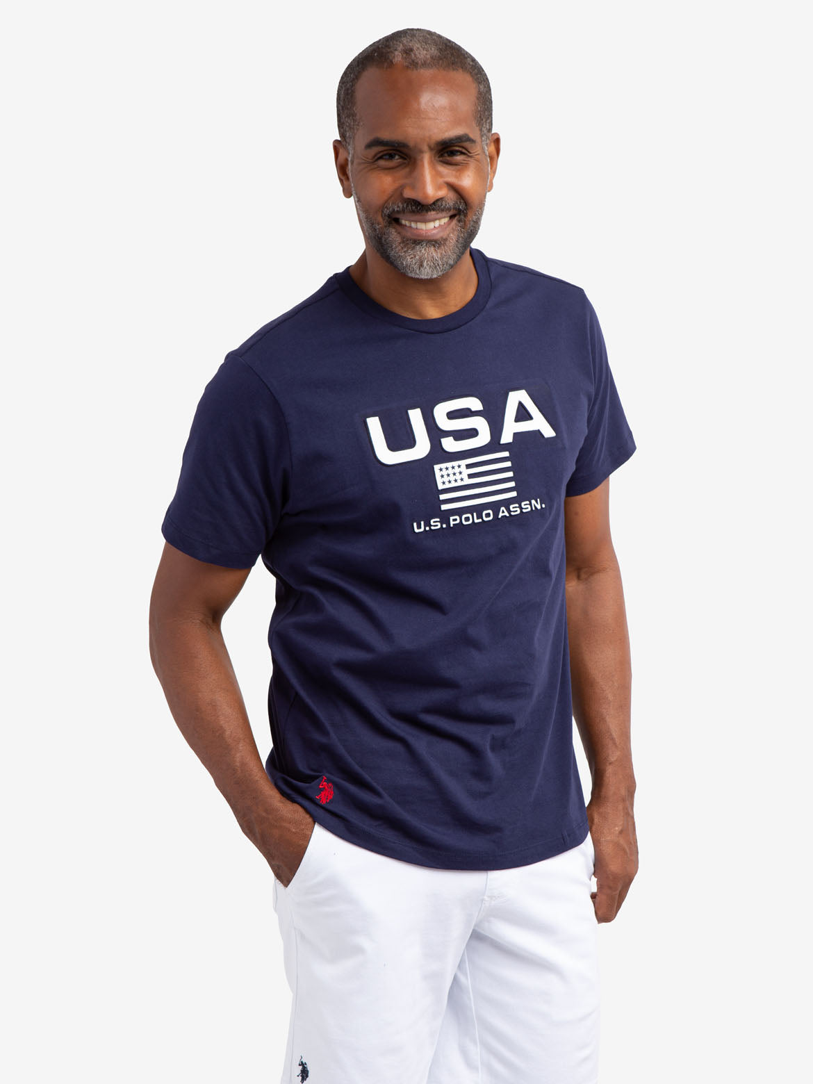 EMBOSSED USA FLAG JERSEY T-SHIRT– U.S. Polo Assn.