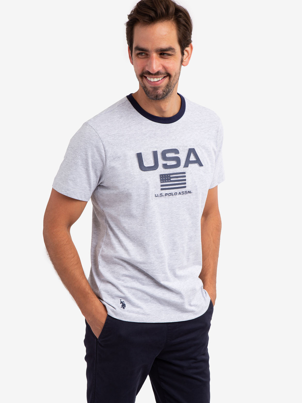 EMBOSSED USA FLAG JERSEY T-SHIRT– U.S. Polo Assn.