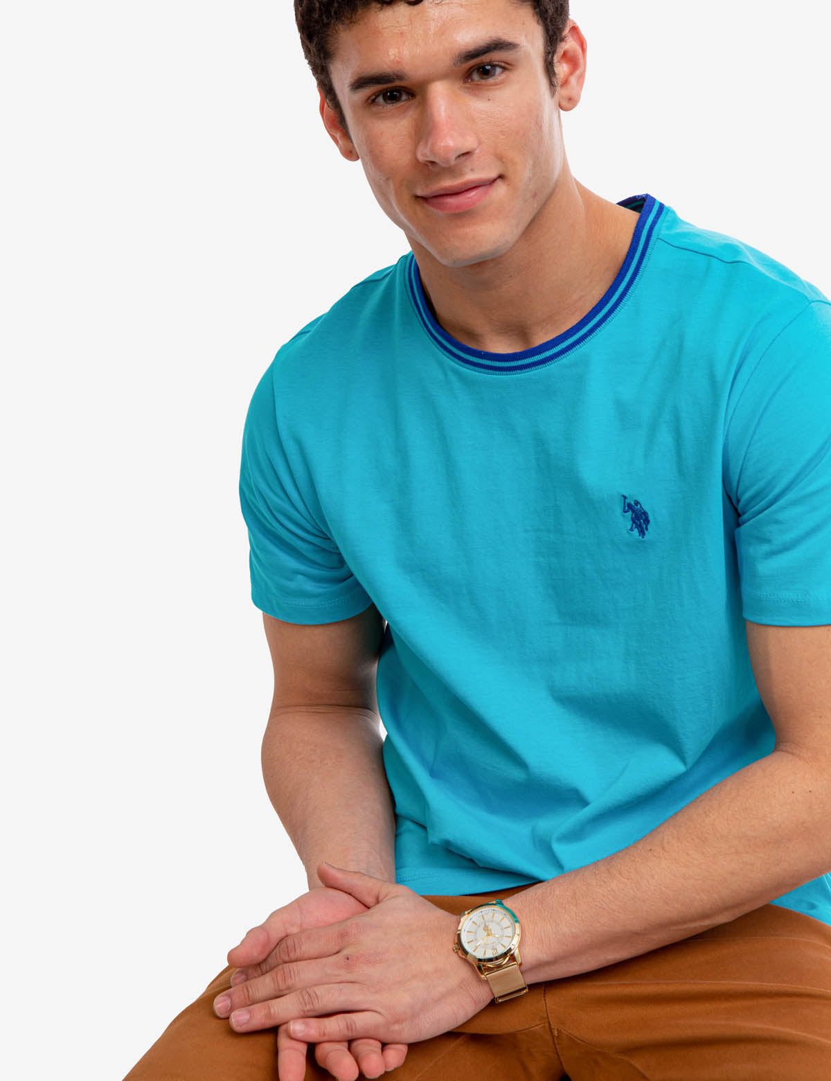 TIPPED CREW NECK COLLAR T-SHIRT– U.S. Polo Assn.