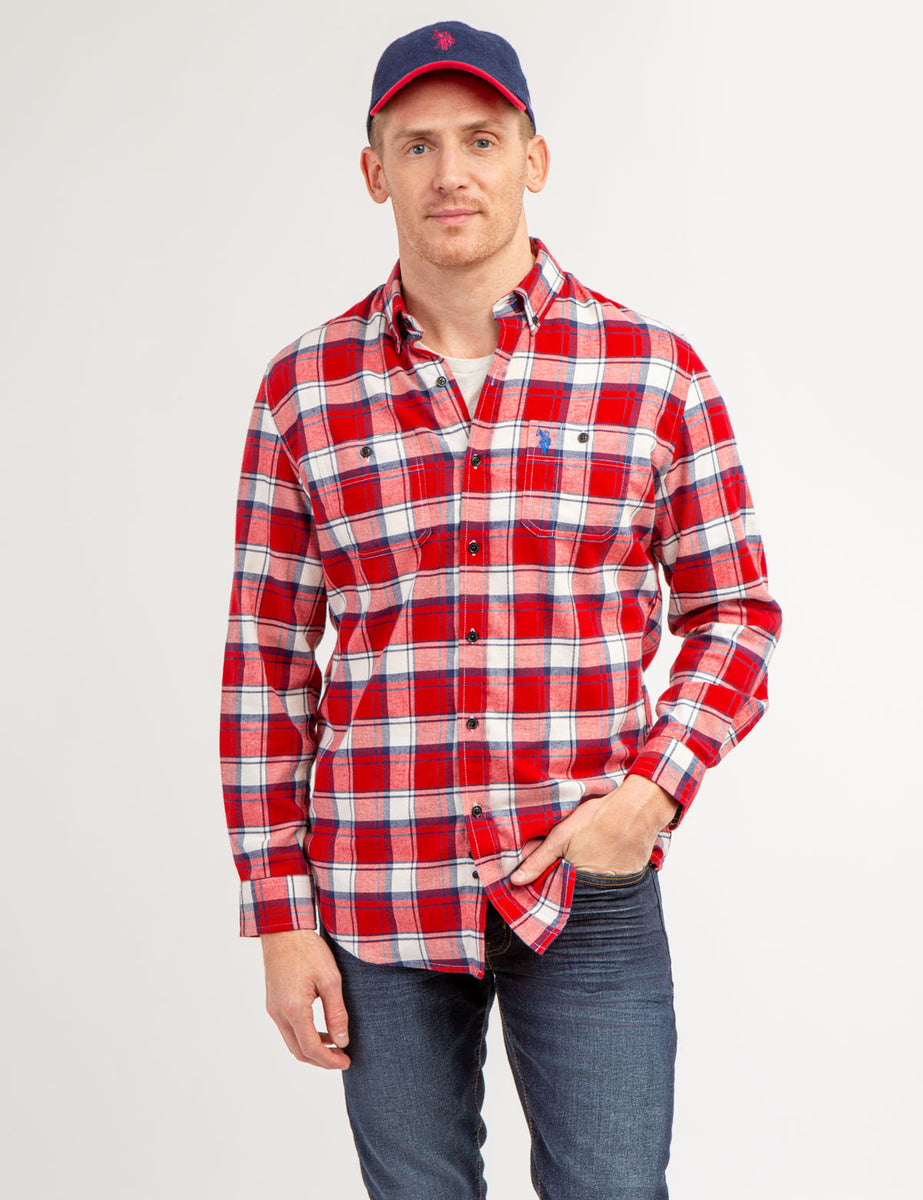 DOUBLE CHEST POCKET LONG SLEEVE PLAID SHIRT– U.S. Polo Assn.