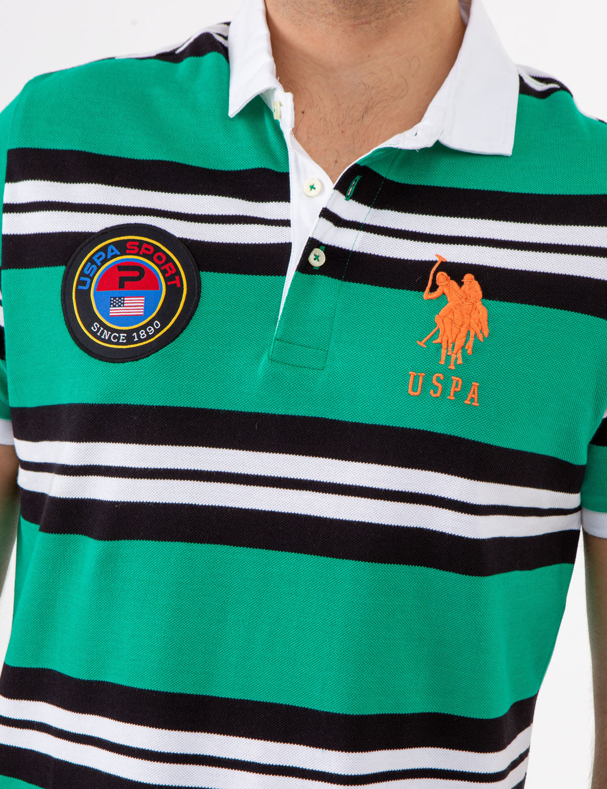 USPA SPORT YARN DYE STRIPE POLO SHIRT– U.S. Polo Assn.