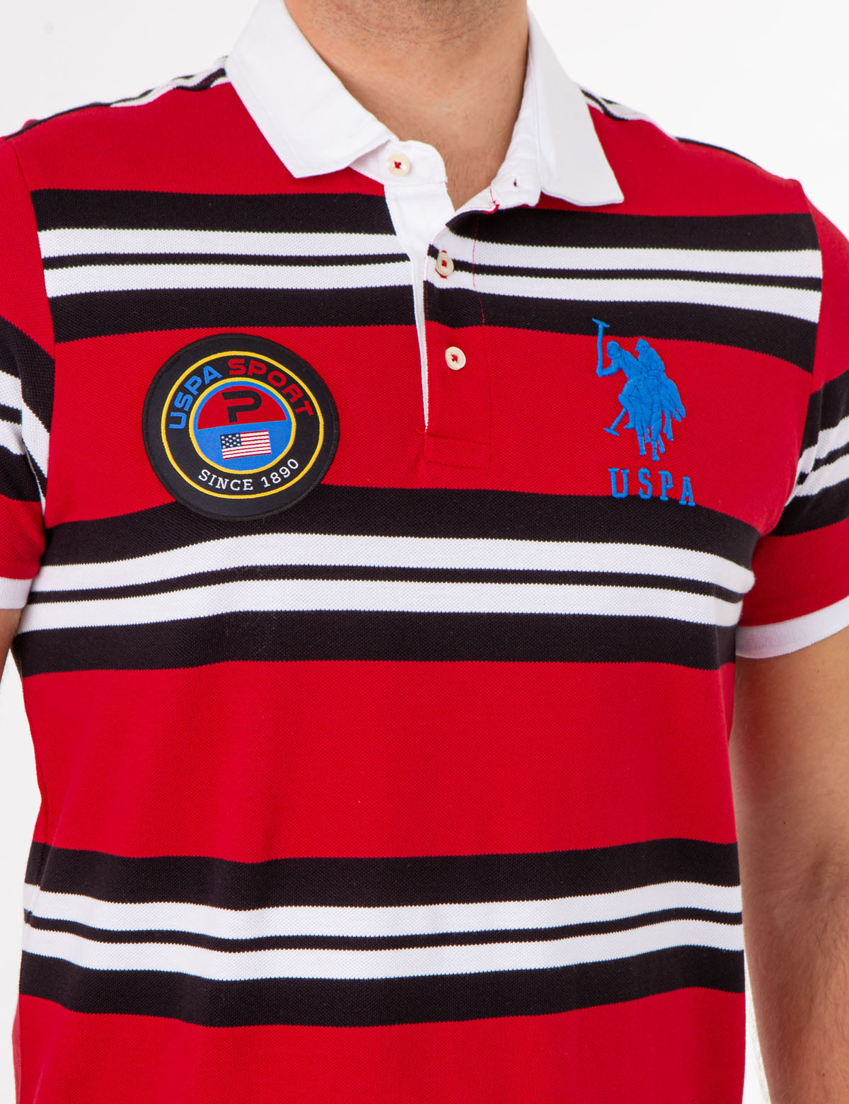 USPA SPORT YARN DYE STRIPE POLO SHIRT– U.S. Polo Assn.