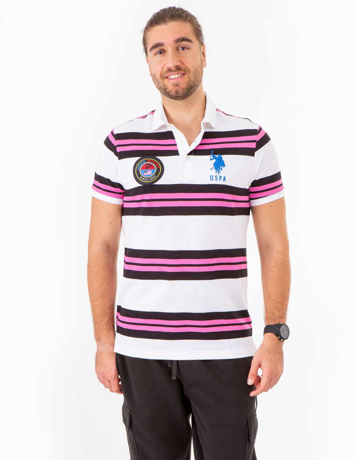 USPA SPORT YARN DYE STRIPE POLO SHIRT– U.S. Polo Assn.