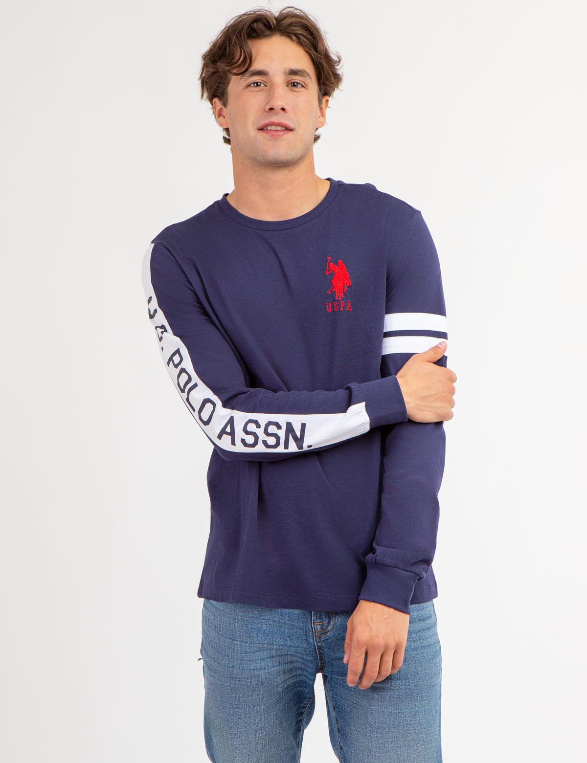 U.S. POLO ASSN. PIECED LONG SLEEVE T-SHIRT– U.S. Polo Assn.