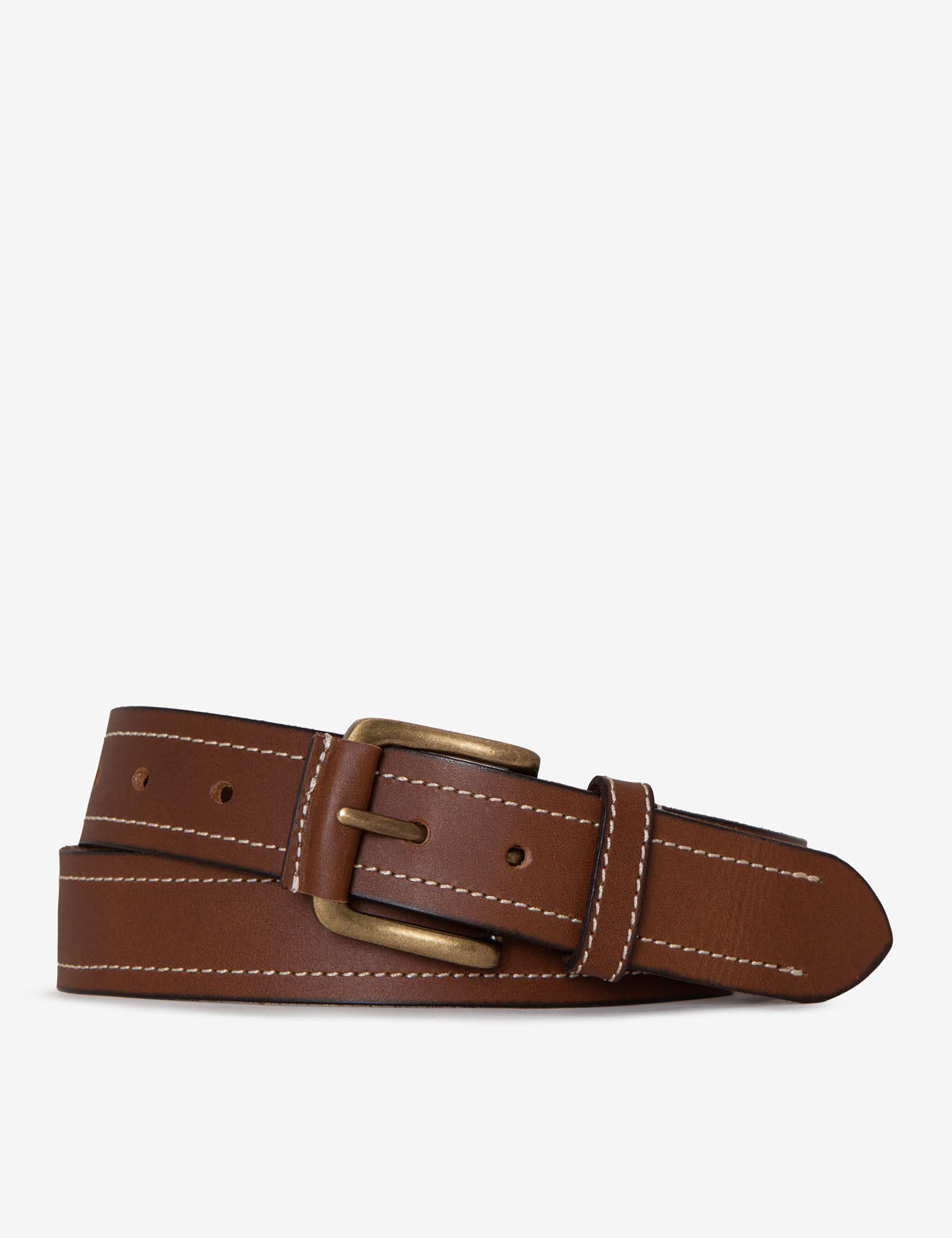 MENS 38MM CONTRAST STITCH LEATHER BELT– U.S. Polo Assn.