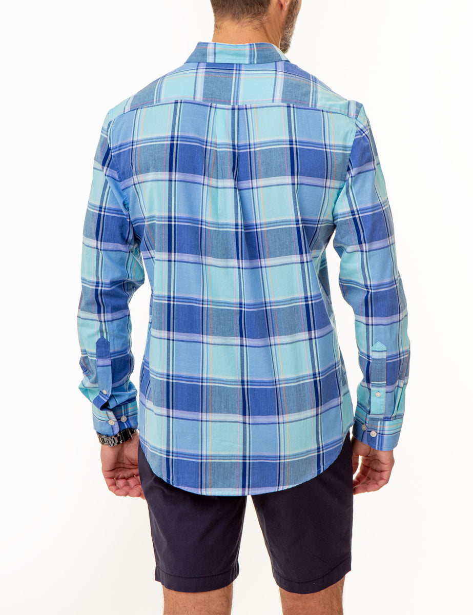 LONG SLEEVE PLAID MADRAS WOVEN SHIRT– U.S. Polo Assn.