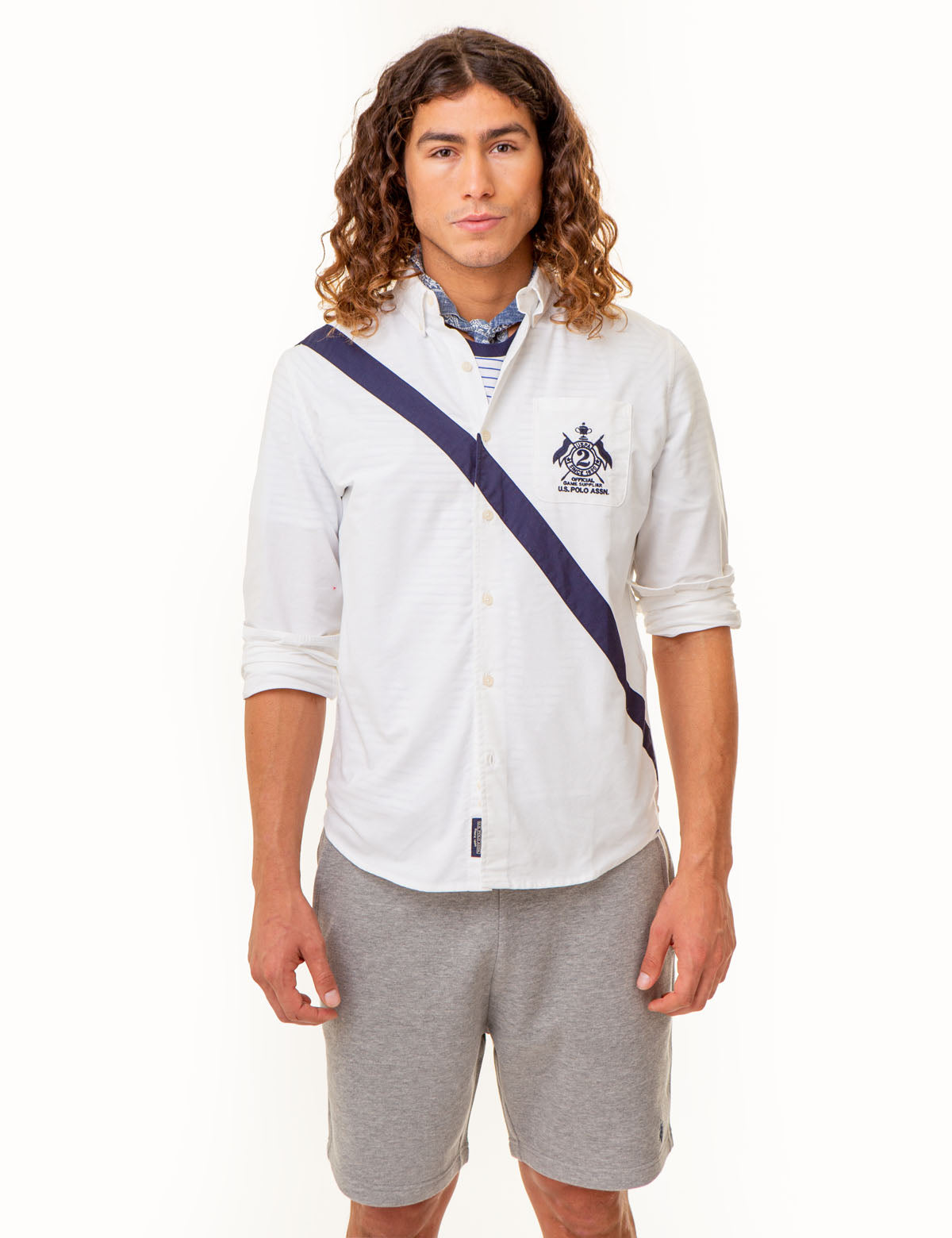 LONG SLEEVE DIAGONAL SASH OXFORD SHIRT– U.S. Polo Assn.