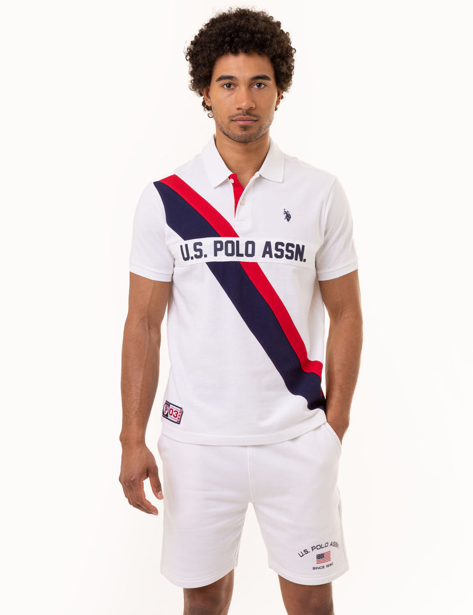 PIECED DIAGONAL SASH PIQUE POLO SHIRT– U.S. Polo Assn.