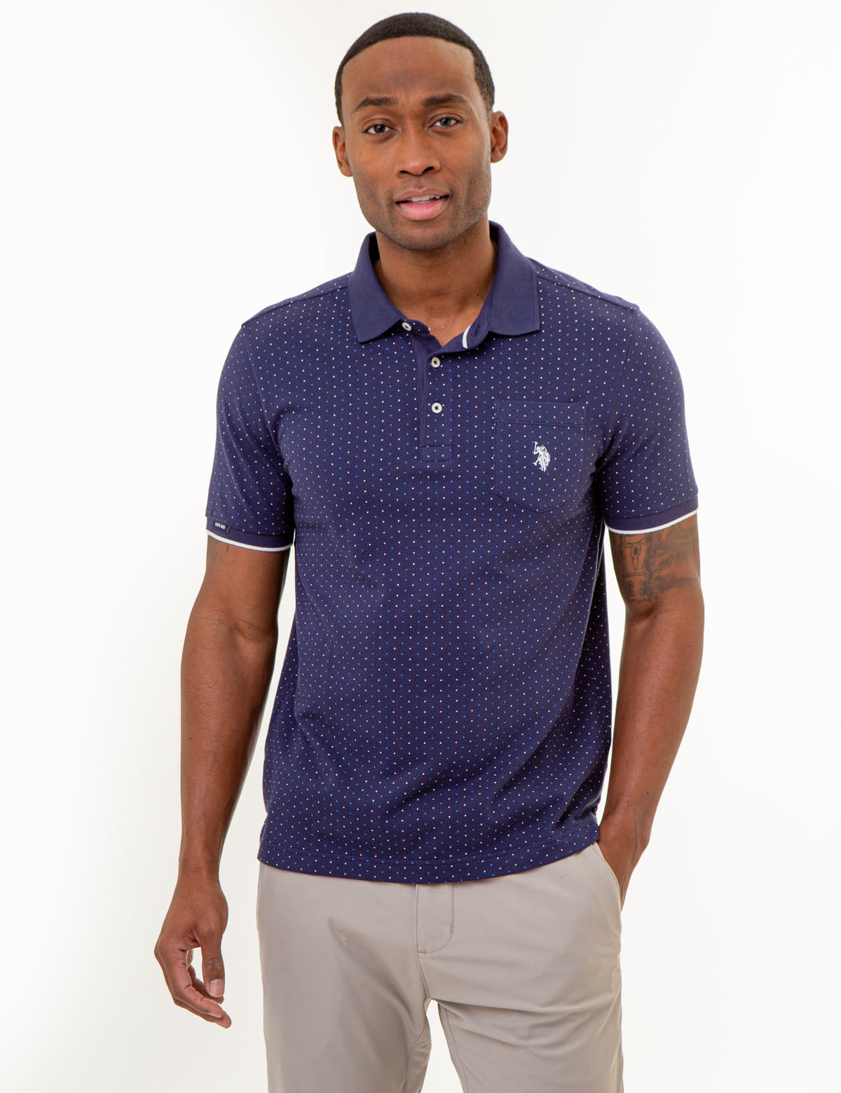 ALL OVER DOUBLE MINI DOT PRINT POLO SHIRT– U.S. Polo Assn.