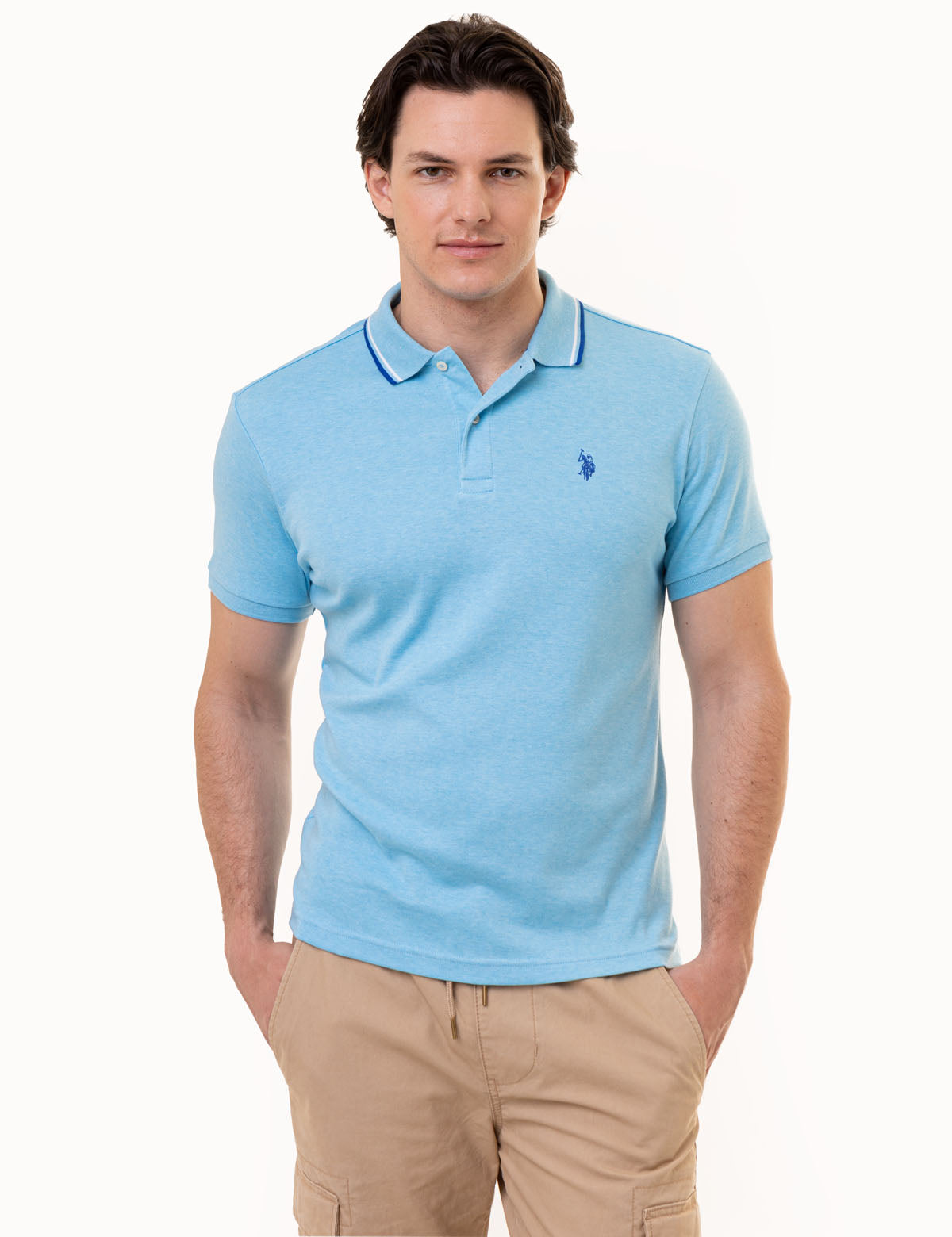 SLIM FIT SOLID INTERLOCK POLO SHIRT– U.S. Polo Assn.