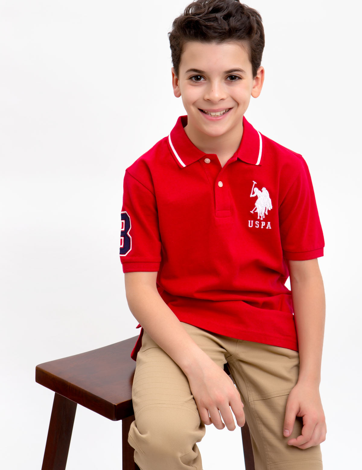 BOYS SOLID COLLAR POLO SHIRT– U.S. Polo Assn.