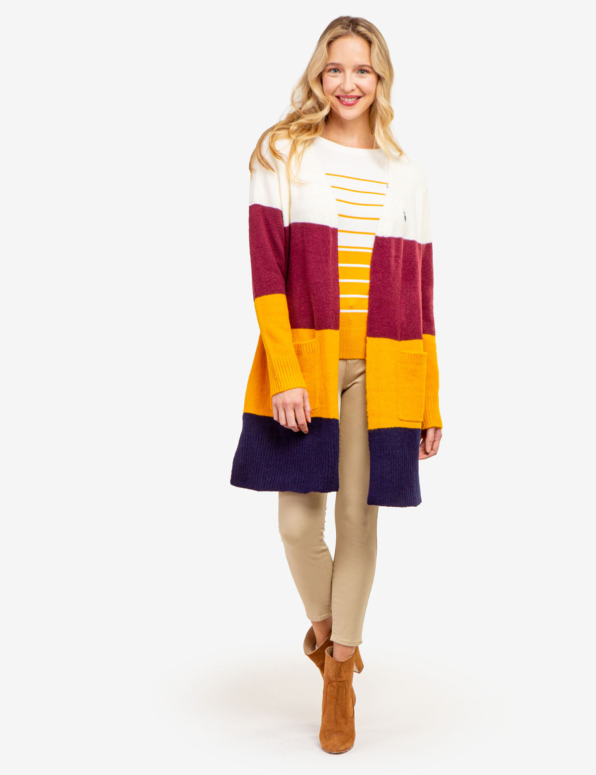 COLORBLOCK TUNIC CARDIGAN SWEATER– U.S. Polo Assn.