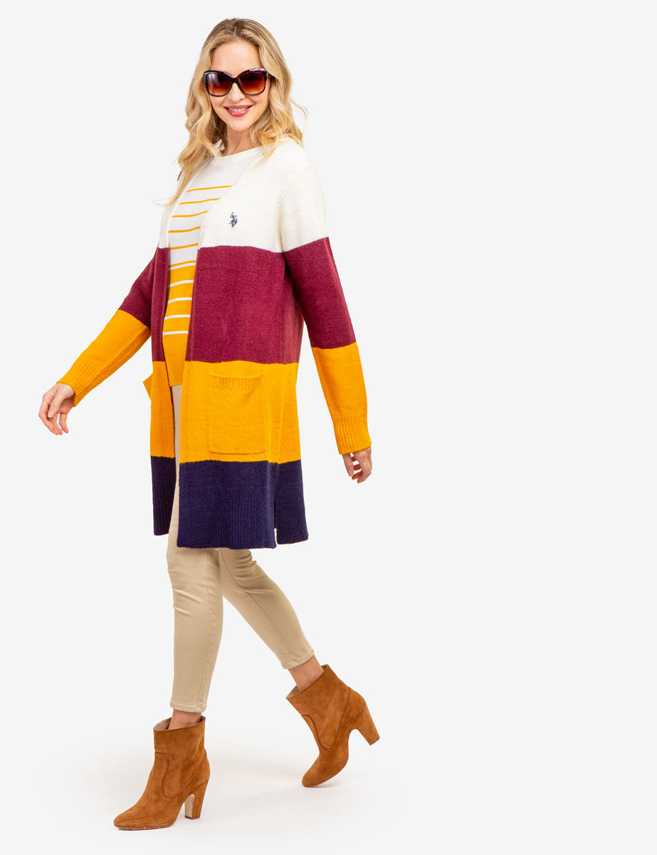 COLORBLOCK TUNIC CARDIGAN SWEATER– U.S. Polo Assn.