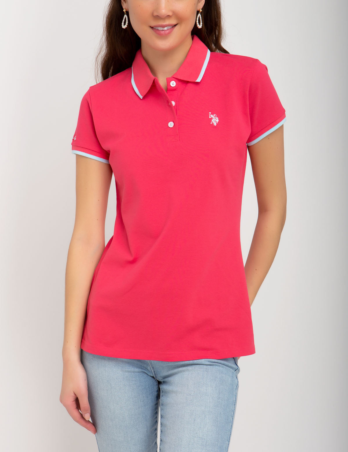STRETCH SMALL LOGO TIPPED POLO SHIRT– U.S. Polo Assn.