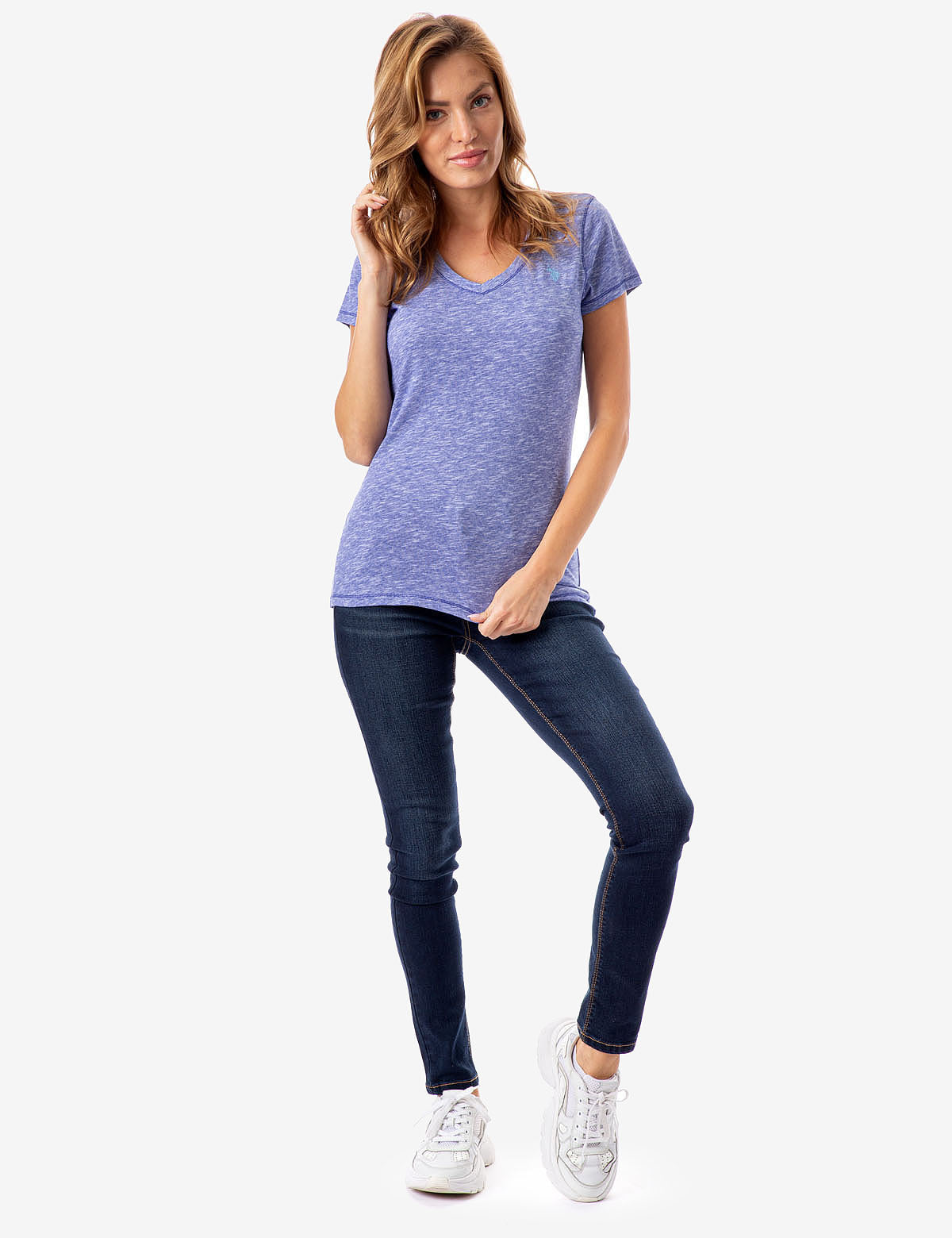 SPACE DYE V-NECK T-SHIRT– U.S. Polo Assn.