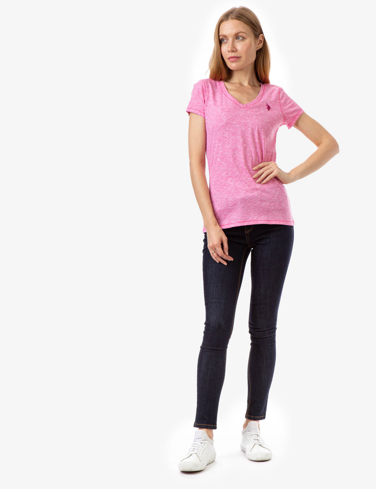 SPACE DYE V-NECK T-SHIRT– U.S. Polo Assn.