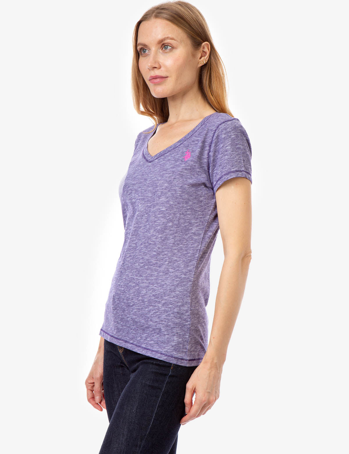 SPACE DYE V-NECK T-SHIRT– U.S. Polo Assn.
