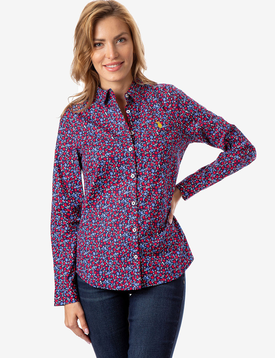 ALL OVER FLORAL PRINT POPLIN SHIRT– U.S. Polo Assn.