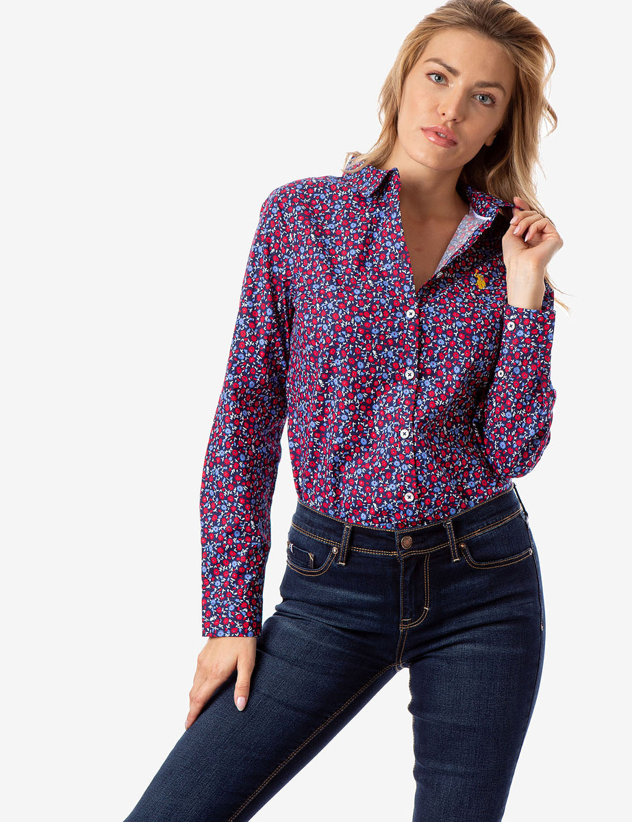 ALL OVER FLORAL PRINT POPLIN SHIRT– U.S. Polo Assn.