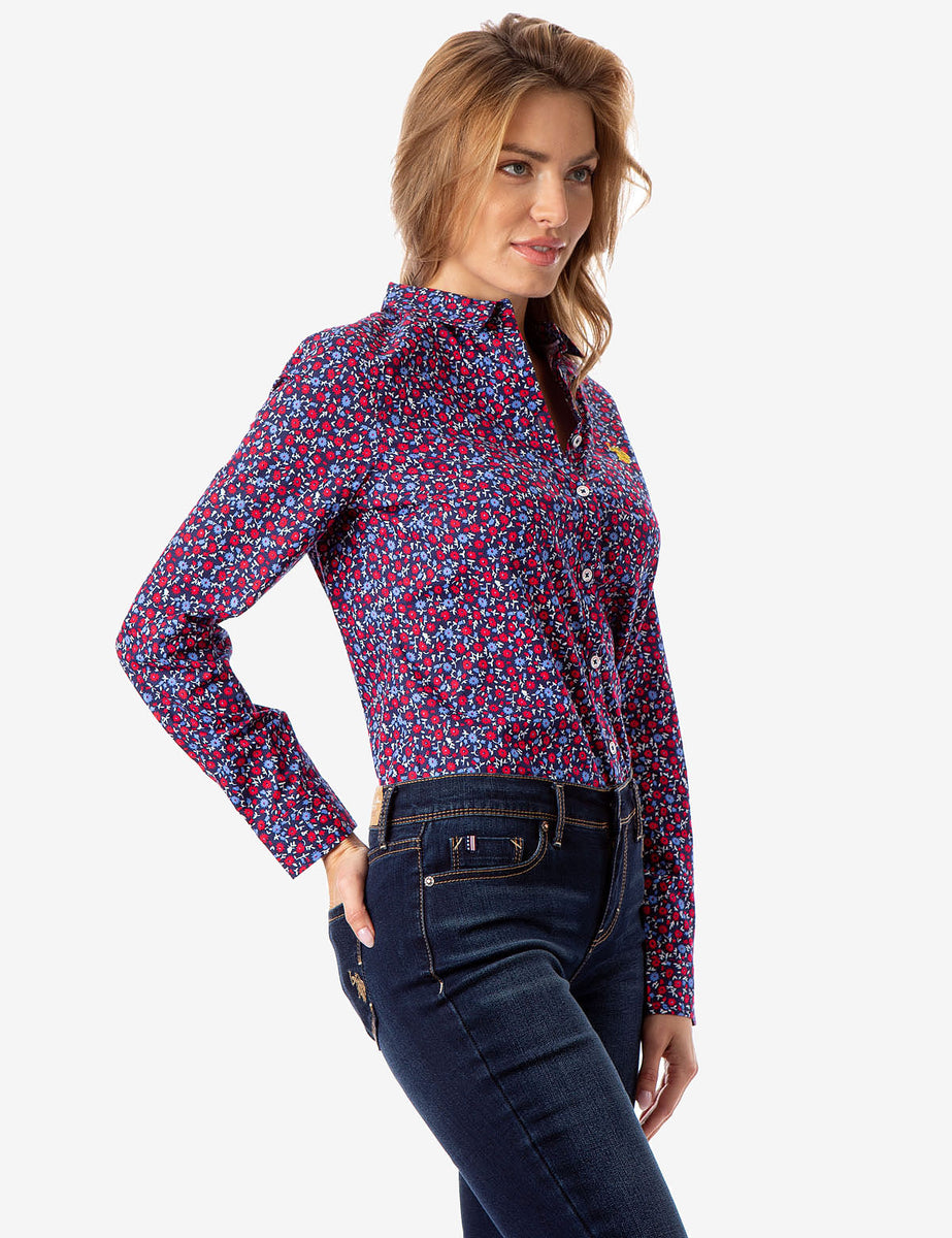 ALL OVER FLORAL PRINT POPLIN SHIRT– U.S. Polo Assn.