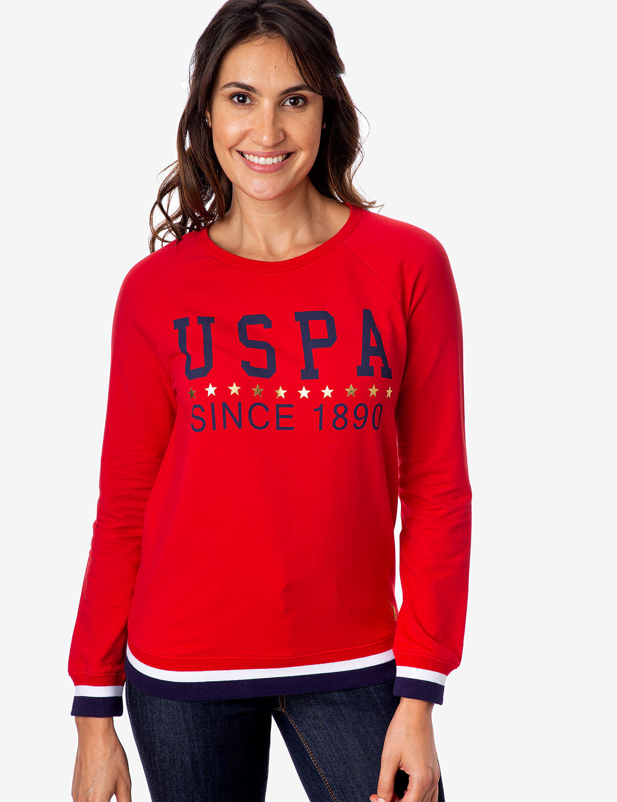 USPA STRIPED RIB CREW NECK SWEATSHIRT– U.S. Polo Assn.