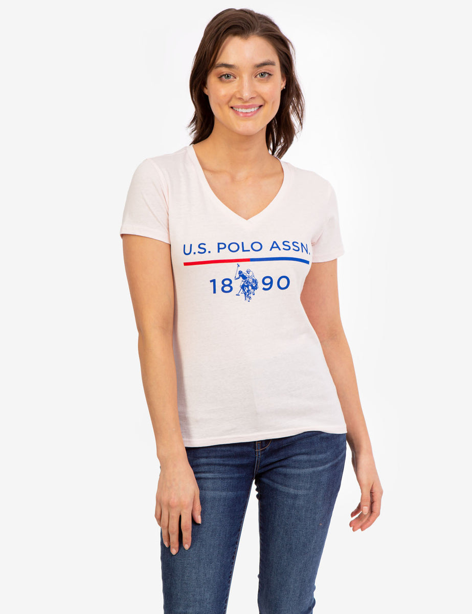 USPA 1890 LOGO V-NECK T-SHIRT– U.S. Polo Assn.