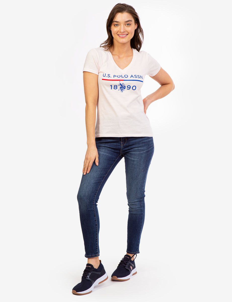 USPA 1890 LOGO V-NECK T-SHIRT– U.S. Polo Assn.