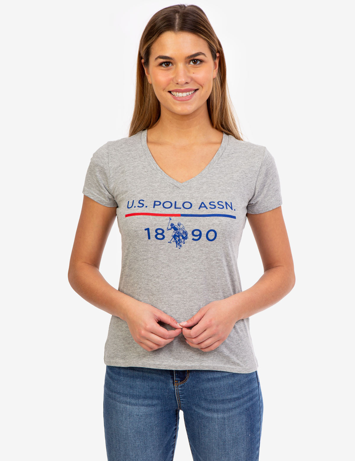 USPA 1890 LOGO V-NECK T-SHIRT– U.S. Polo Assn.