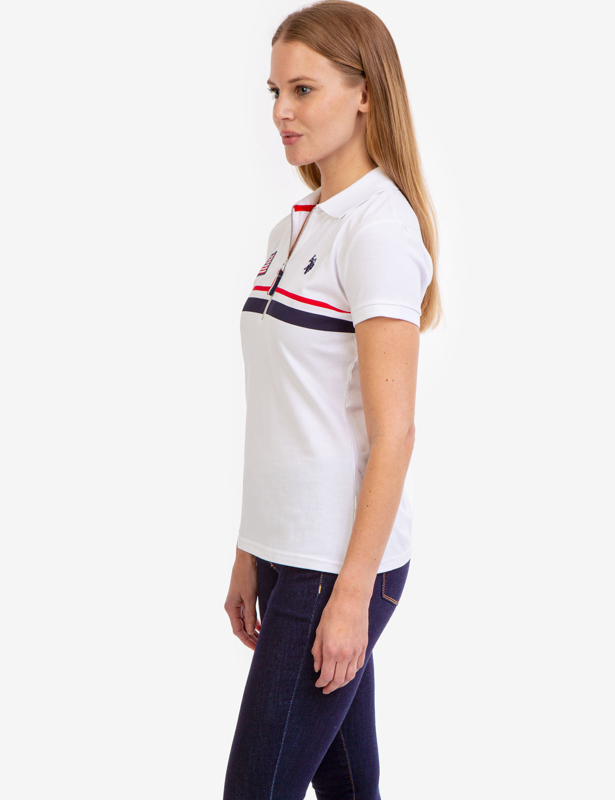 ZIP PLACKET FLAG POLO SHIRT– U.S. Polo Assn.