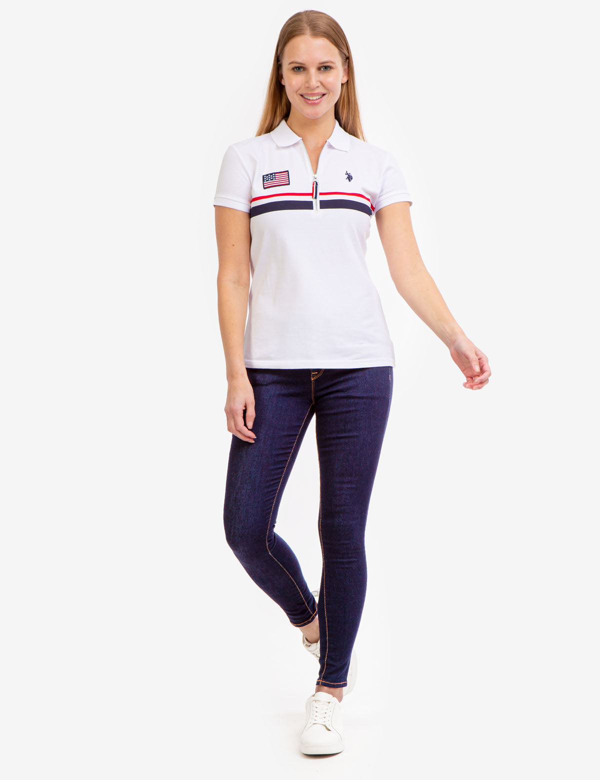 ZIP PLACKET FLAG POLO SHIRT– U.S. Polo Assn.