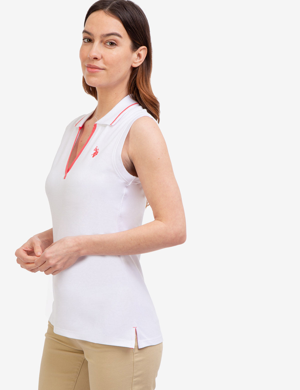 OPEN PLACKET SLEEVELESS POLO SHIRT– U.S. Polo Assn.